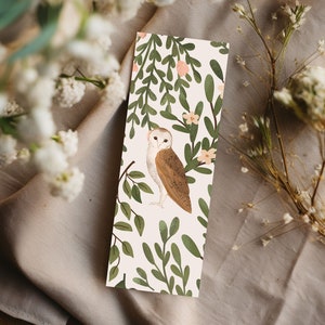 Owl and Leaves Bookmark, Cute Whimsical Art, Bookmarks, Frogflower ...