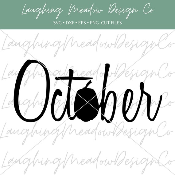 October SVG October Silhouette SVG Cut File October Sign - Etsy