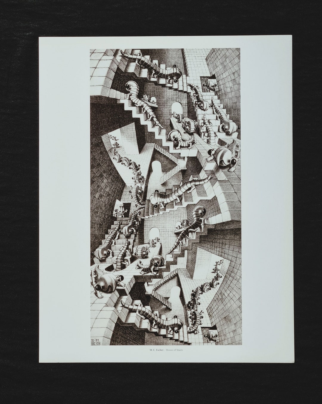 M.C. Escher "house of the Stairs, 1951" Monochrome Art Edition ...