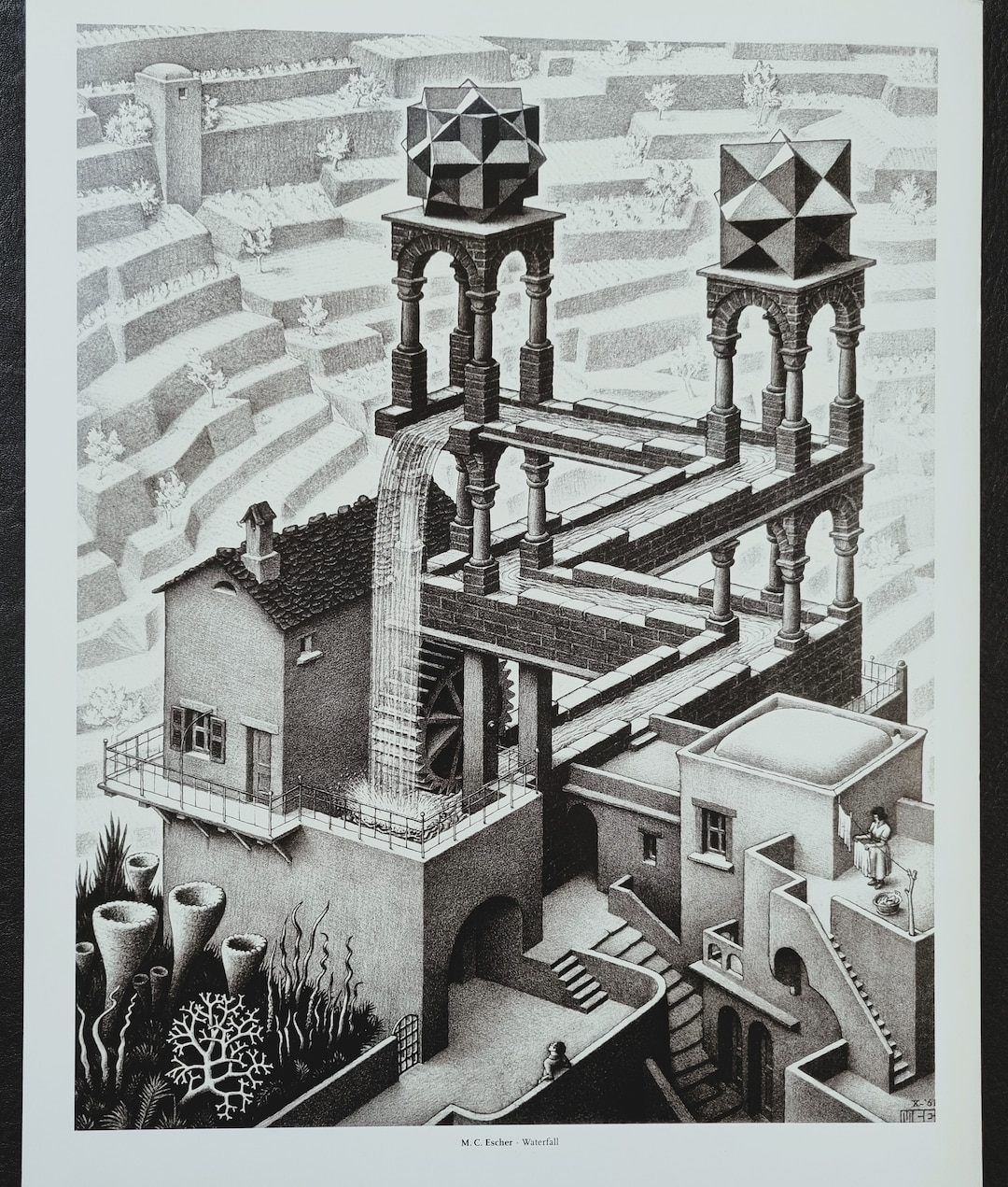 MC Escher waterfall 1961 Title and Description of - Etsy