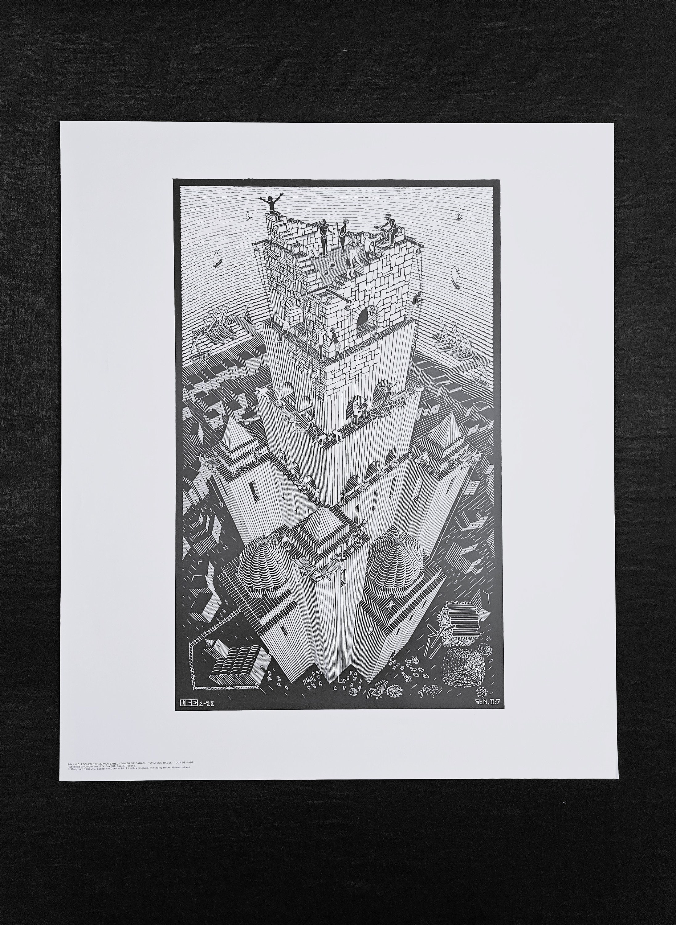 M.C. Escher tower of Babel, 1928 ©copyright 1988 M.C. Escher/cordon Art ...