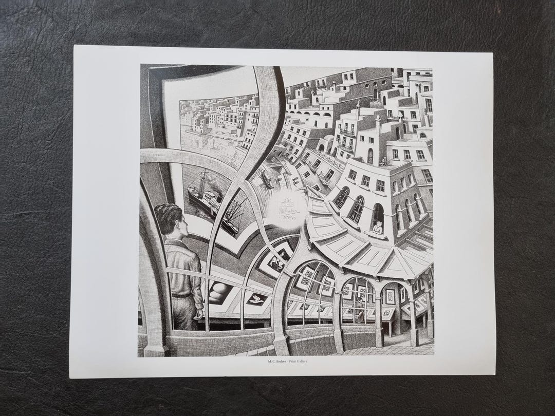 M.C. Escher "gallery, 1956" Title and Description of the Work on the ...