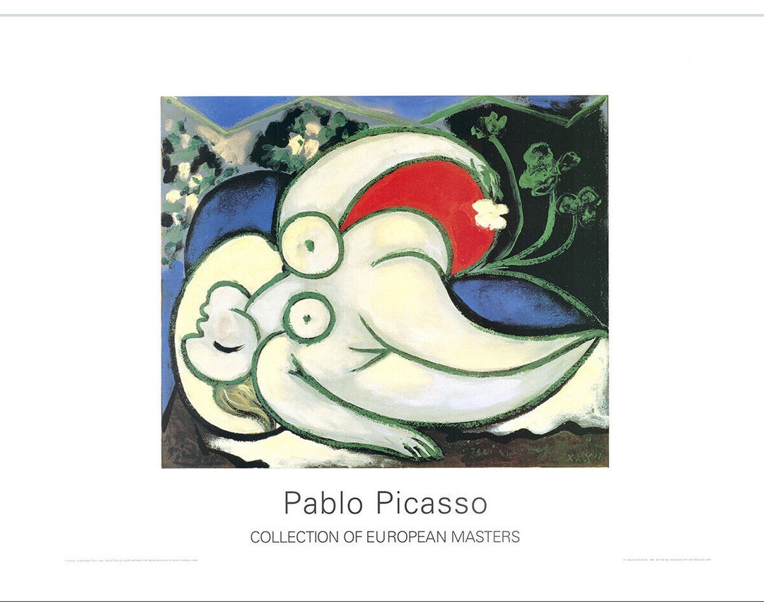 Pablo Picasso "sleeping Woman, 1951" Size 70 X 90 Cm. Large Vintage ...