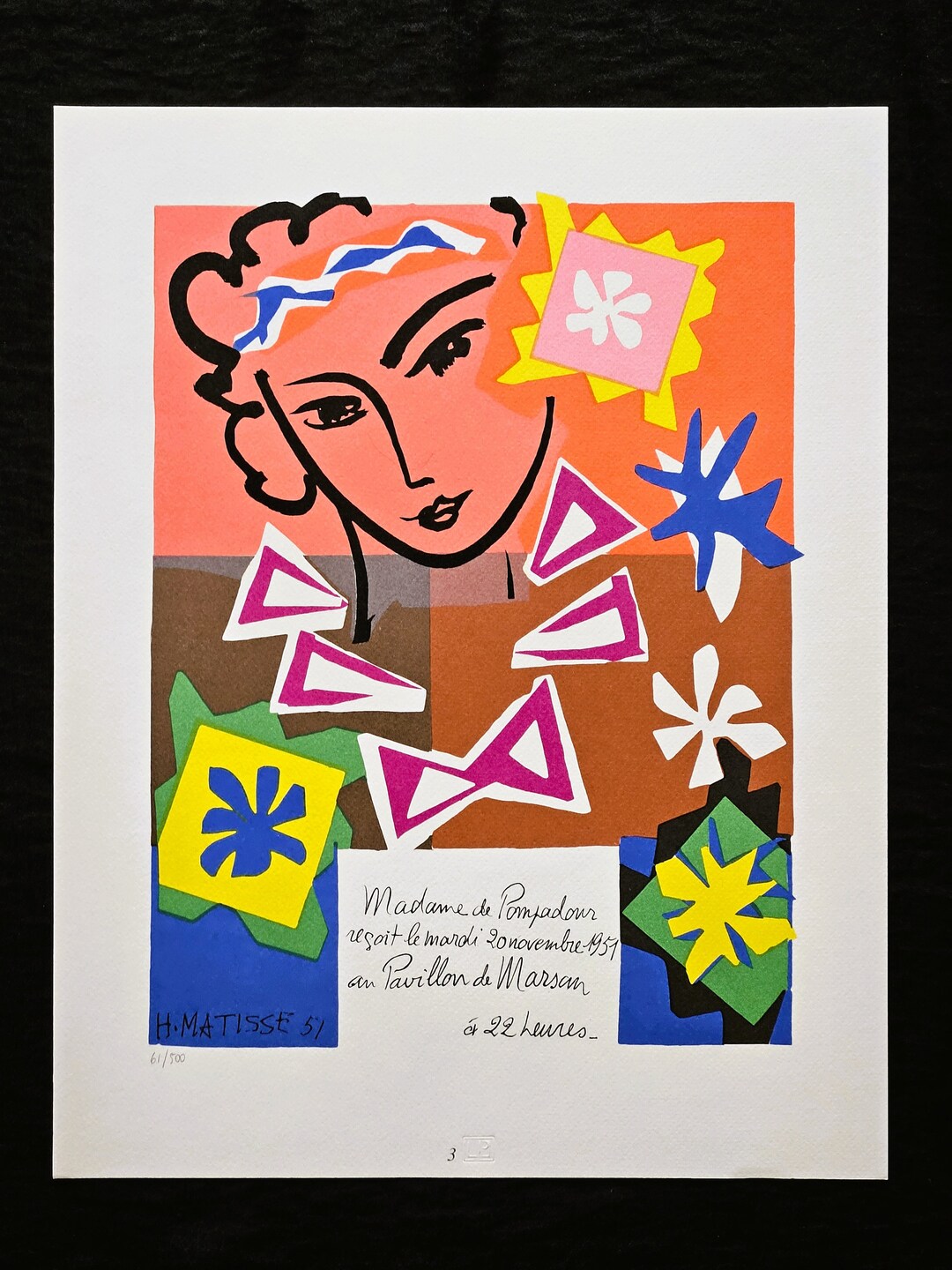 Henry Matisse "invitation to the Ball, 1952" Lithograph After the 70s ...