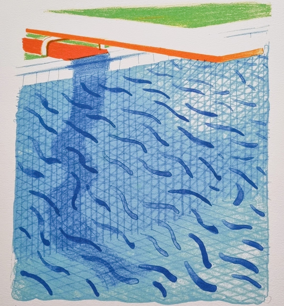 Limited Edition David Hockney Swimming Pool, Lithographic Reproduction ...