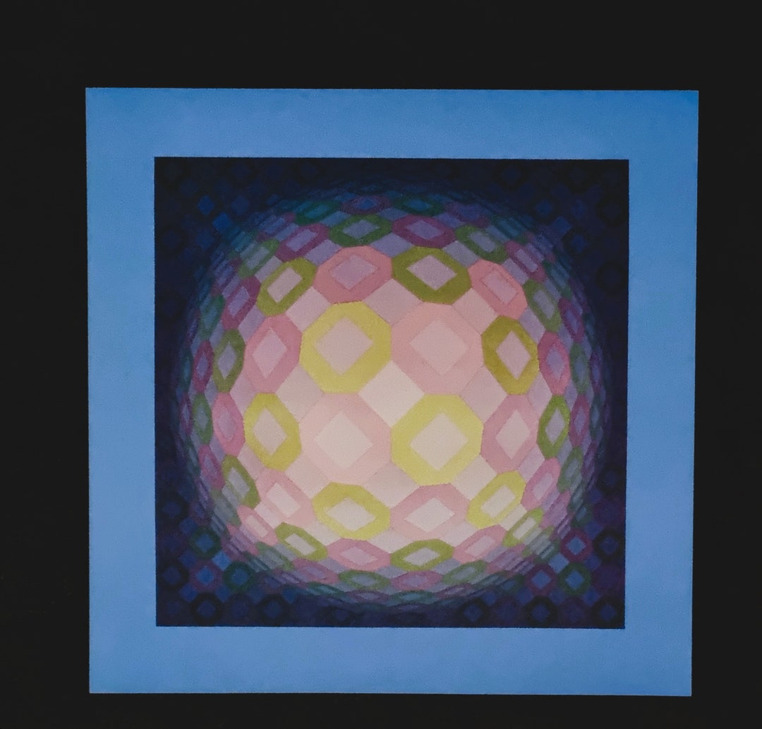 Victor Vasarely "okta - Pos" Vintage ©1975 Optical Art Home Decor. - Etsy