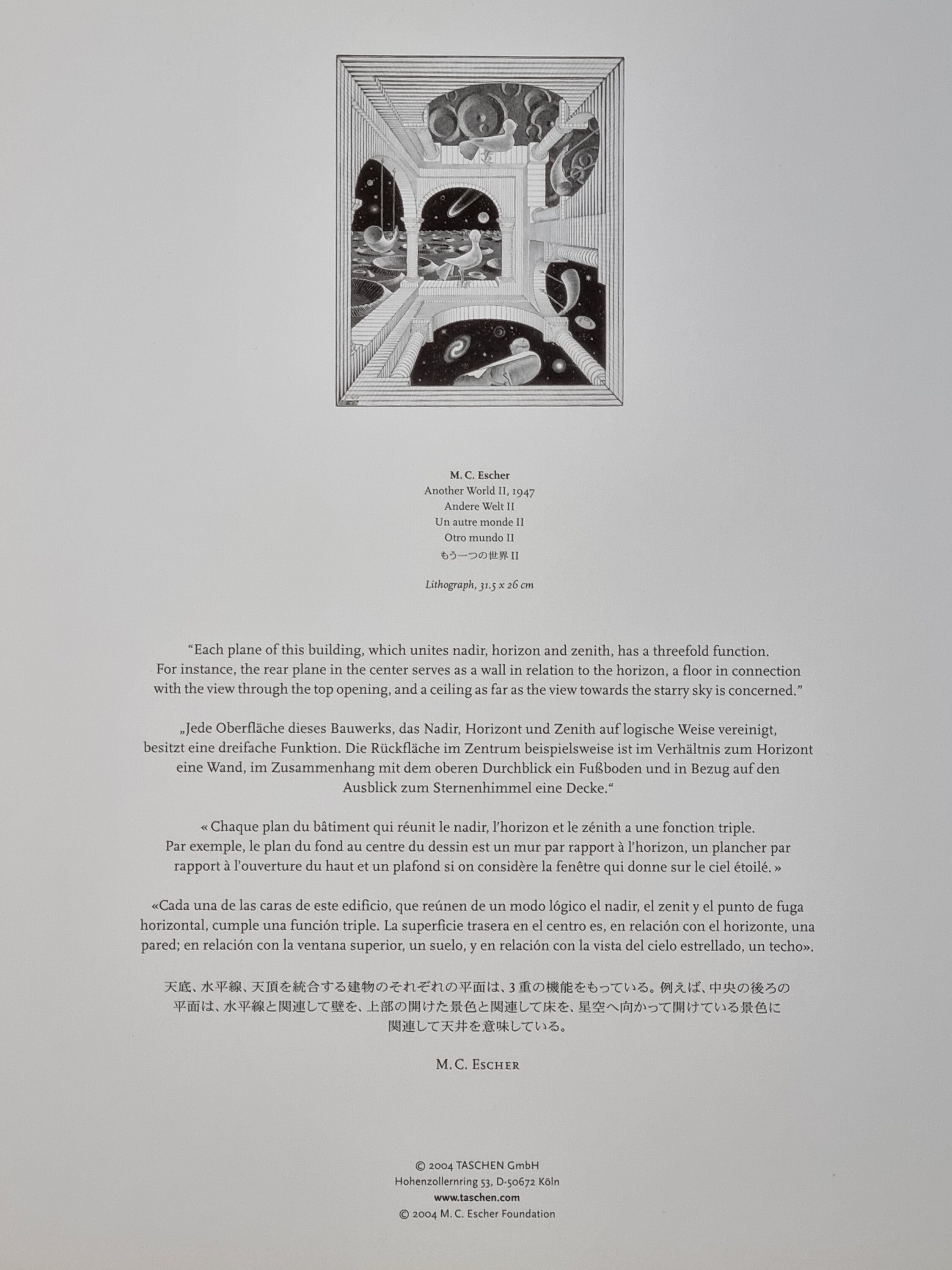 M.C. Escher another World II, 1947 Title and Description of the Work on ...