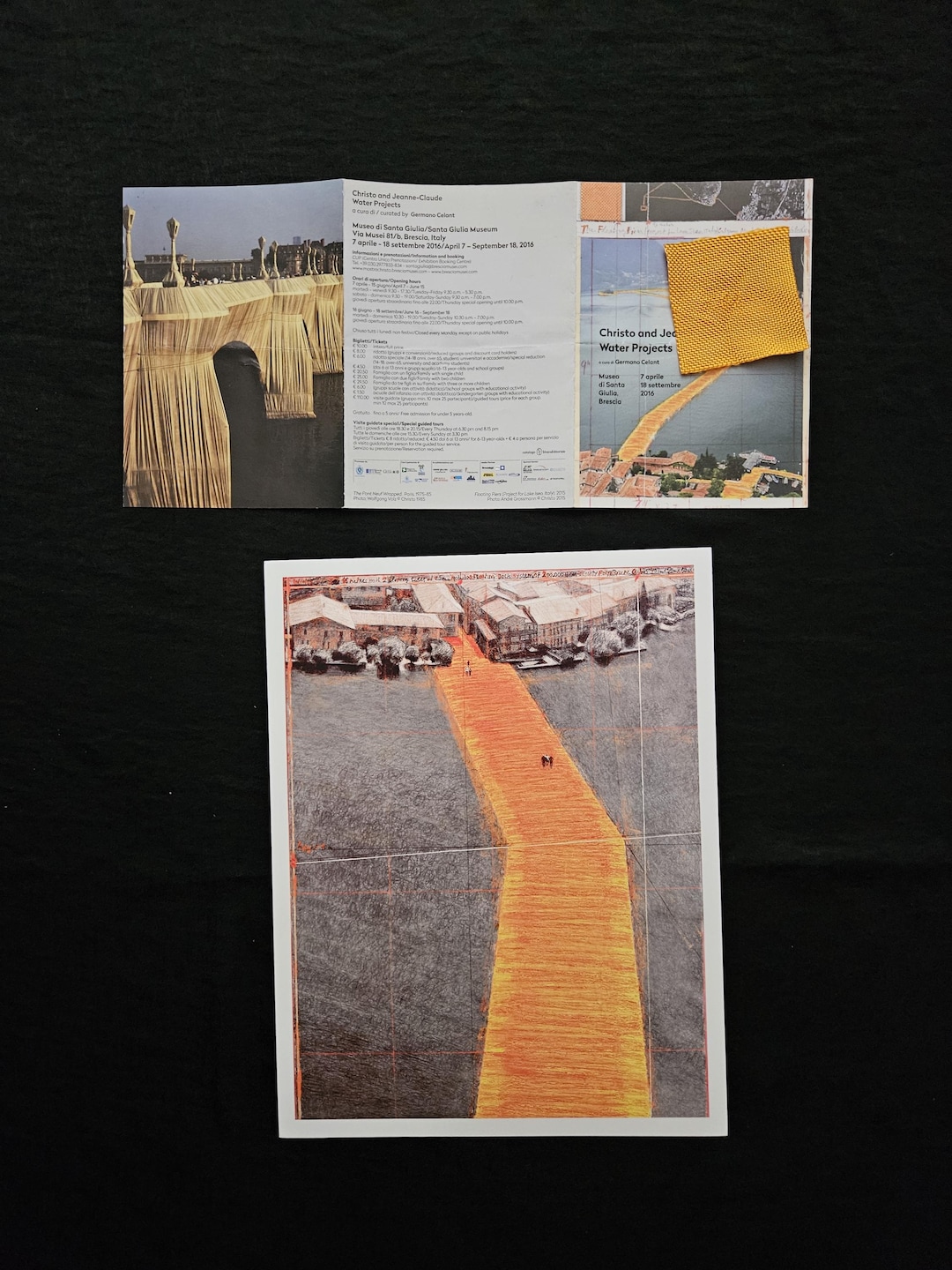 Christo "the Floating Piers" Lake Iseo Poster With Fabric Piece + Fine ...