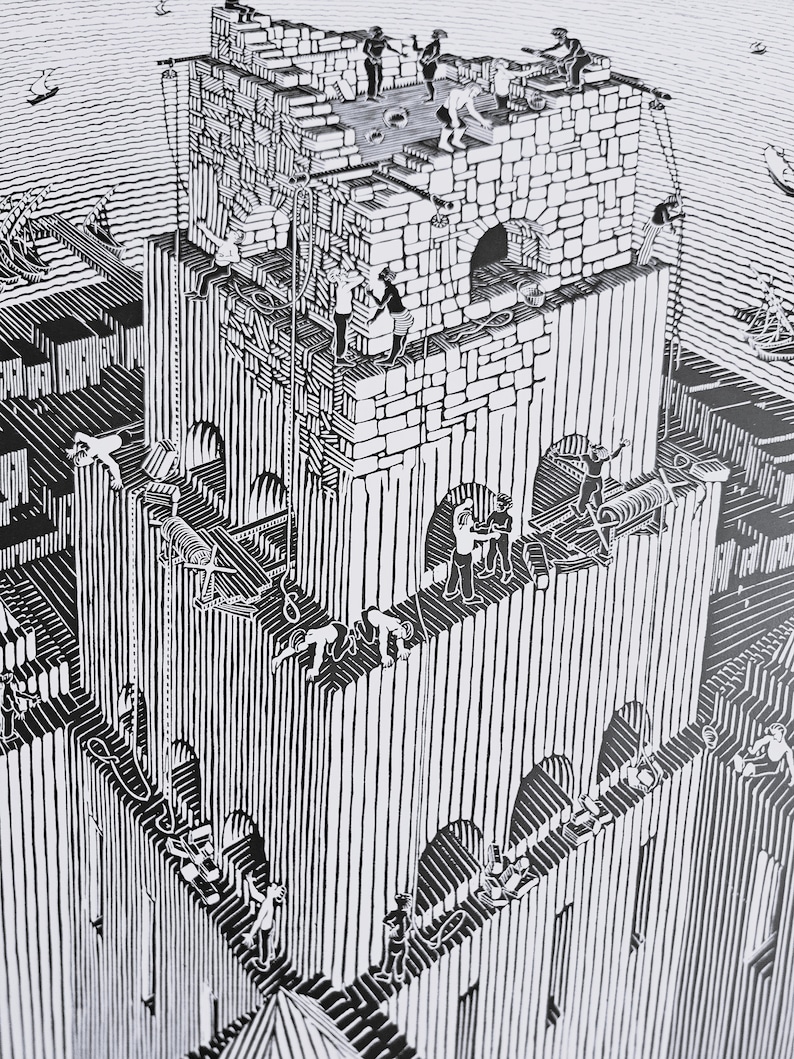 M.C. Escher tower of Babel, 1928 ©copyright 1988 M.C. Escher/cordon Art ...