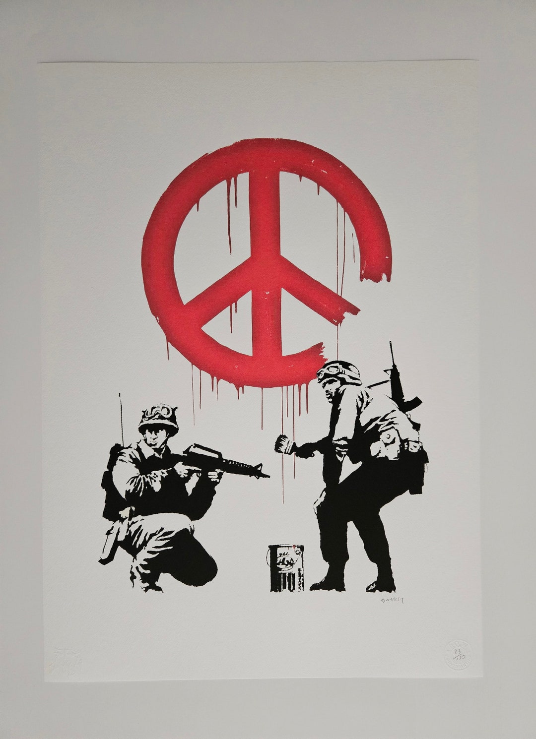 Peace Banksy street Art Wall Art Lithograph Gift, Graffiti Art - Etsy