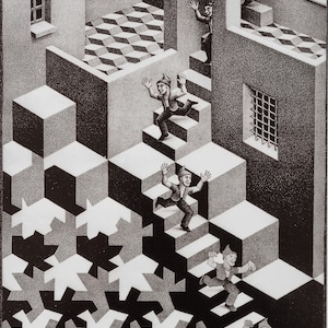 M.C. Escher "cycle, 1938" Monochrome Art Edition. Copyright, Title, and ...