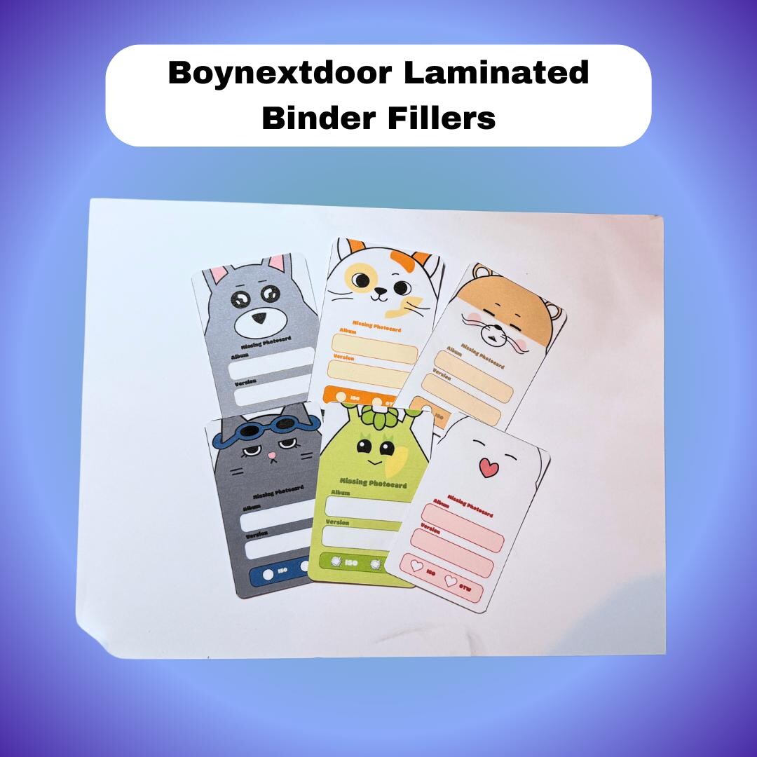 Boynextdoor BBNEXTDO Laminated Binder Fillers Missing Photocard ...