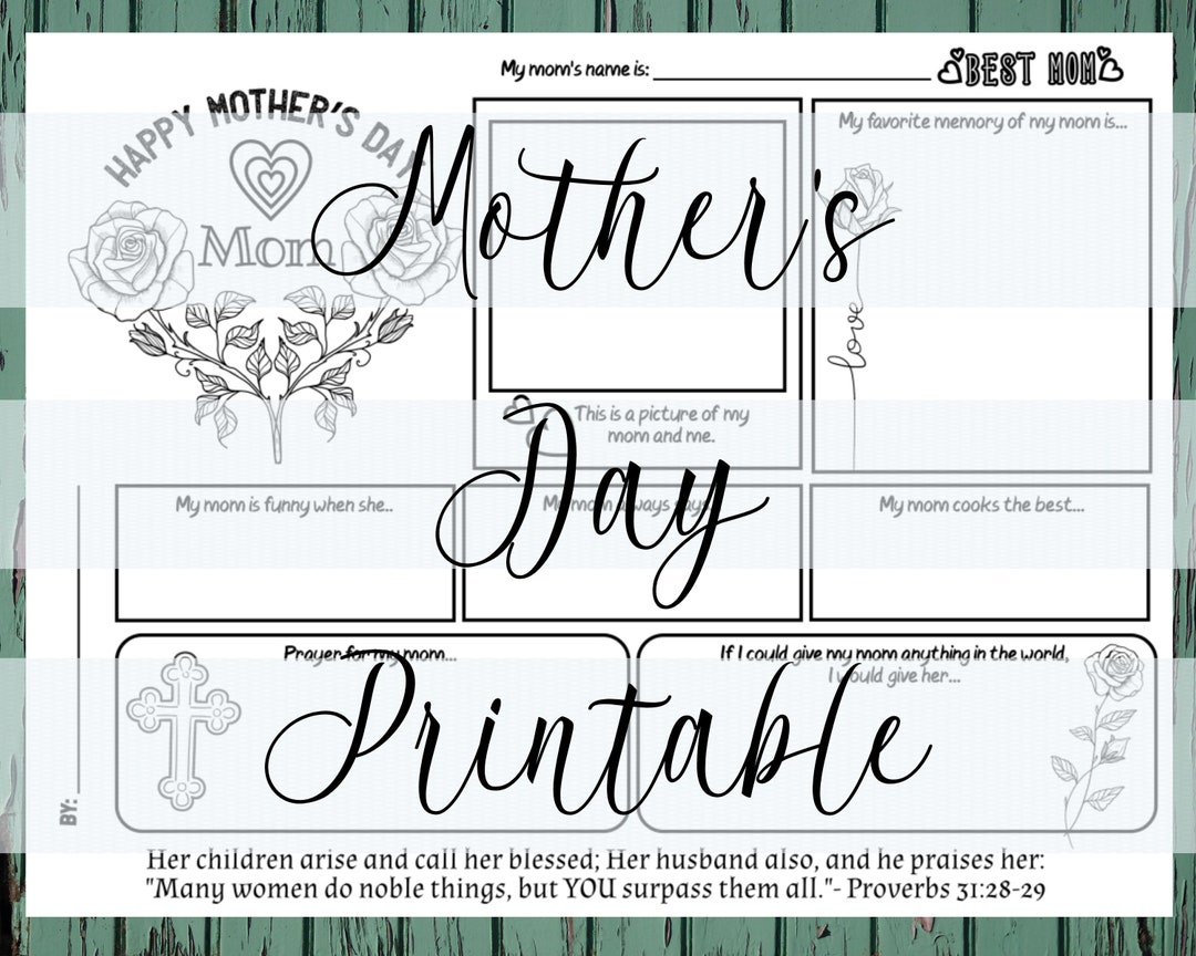 All About My Mom, Mother's Day Printable, Mother's Day Activity, Mom ...