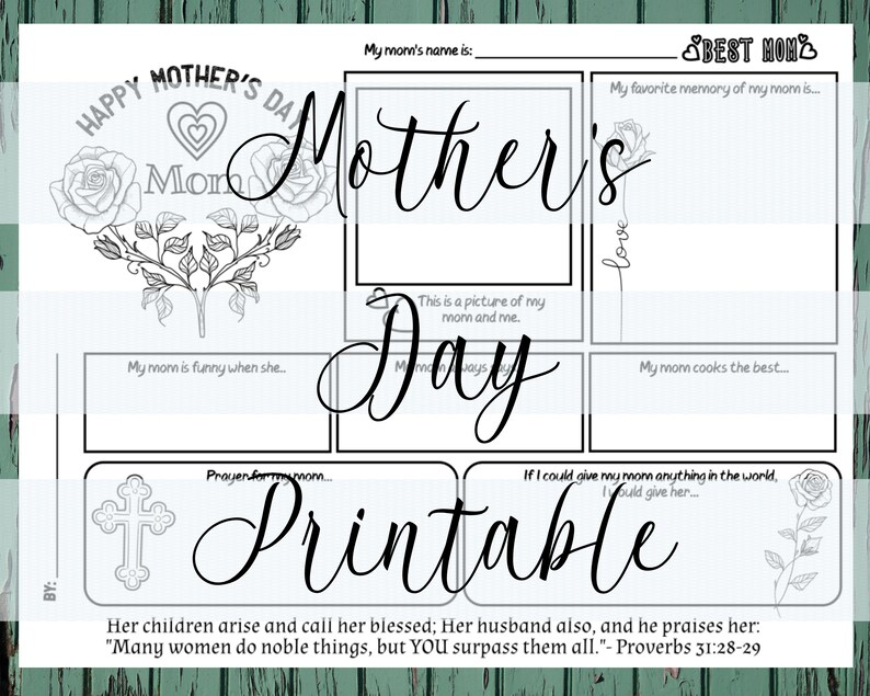 All About My Mom, Mother's Day Printable, Mother's Day Activity, Mom ...