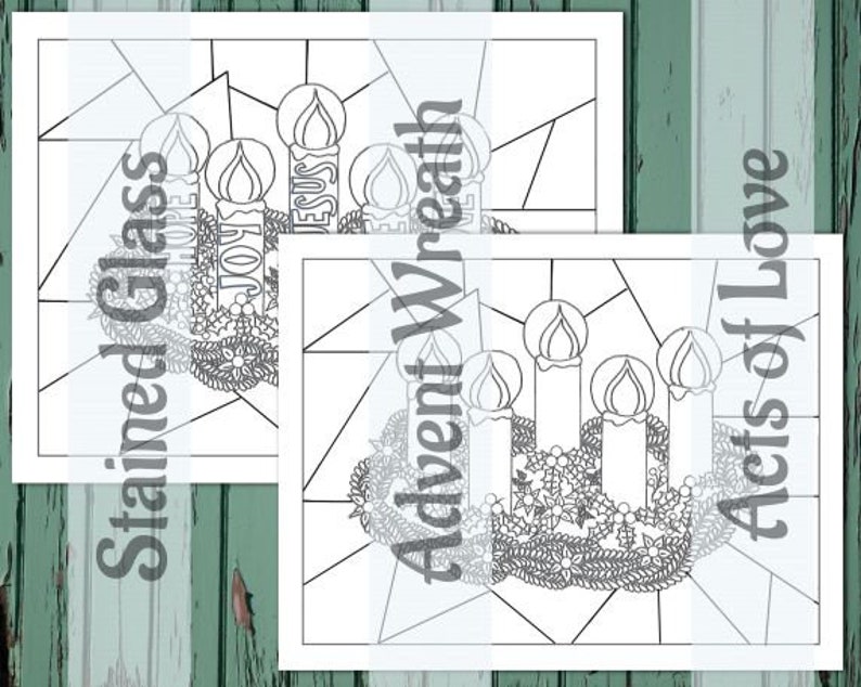 Stained Glass Advent Wreath, Advent Activity, Catholic, Advent Acts of ...