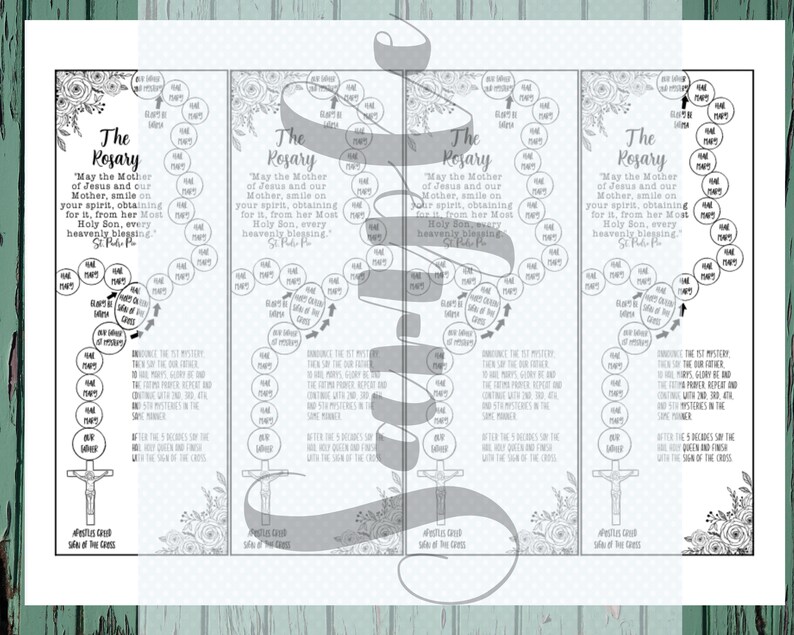 Rosary Guide Bookmarks: Catholic Prayers, Religious Education (PDF) - Etsy
