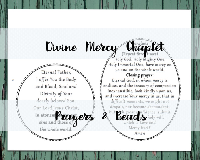 Divine Mercy Chaplet Prayer Guide - Catholic Faith (digital Download ...