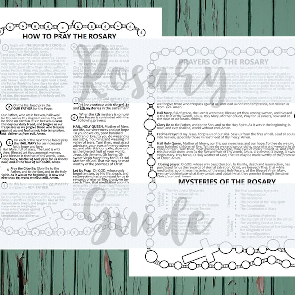 Rosary Printable - Etsy