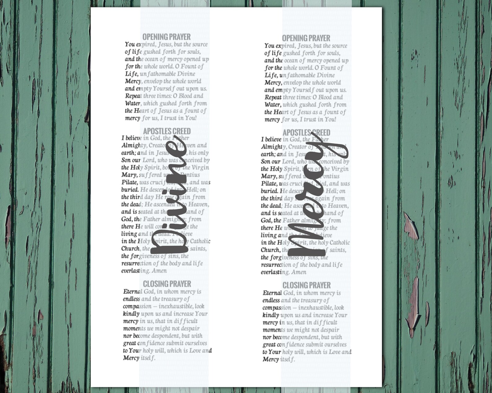 Divine Mercy Chaplet Bookmark: Catholic Prayer Guide (PDF) - Etsy