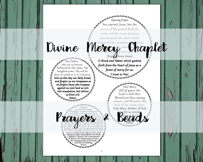 Divine Mercy Chaplet Prayer Guide - Catholic Faith (digital Download ...