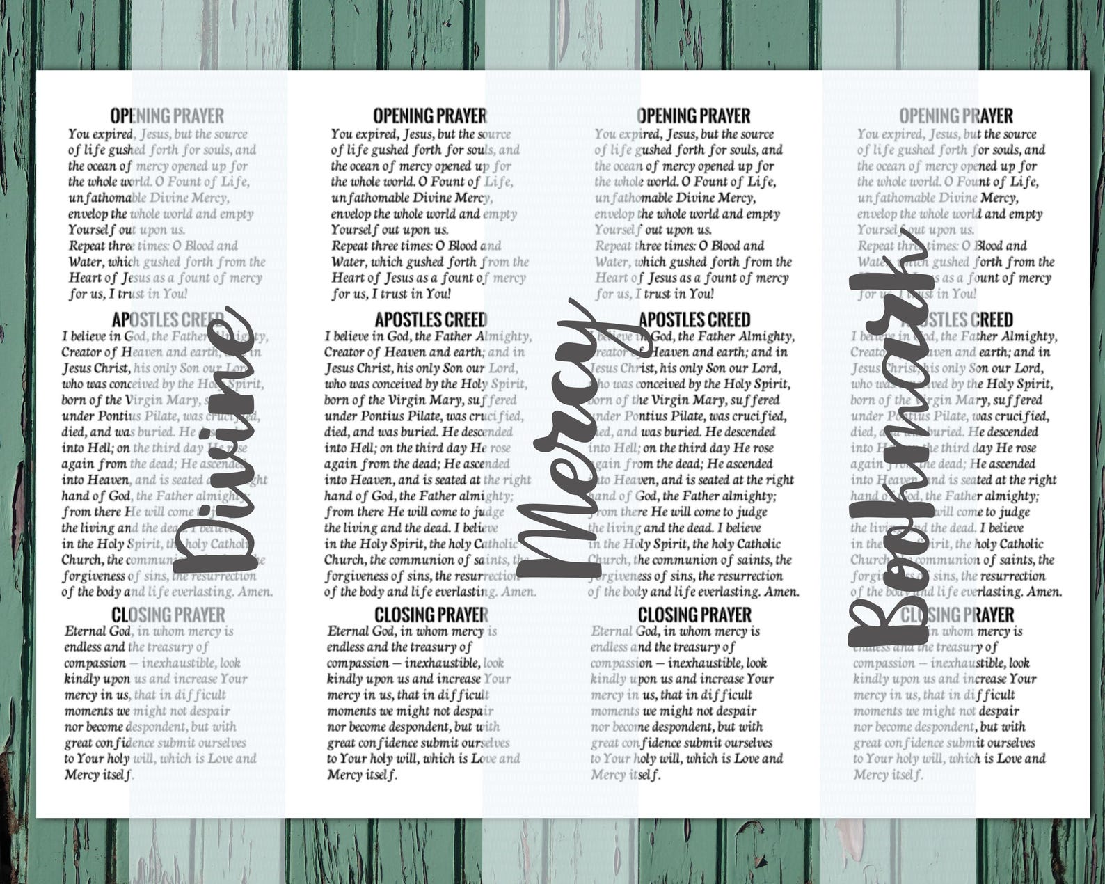 Divine Mercy Chaplet Bookmark: Catholic Prayer Guide (PDF) - Etsy