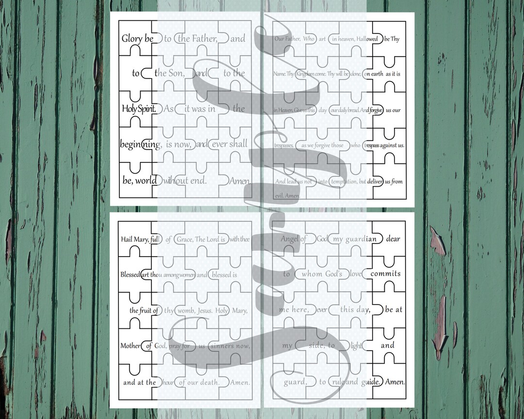 Catholic Prayers Puzzle: Religious Education (digital Download) - Etsy