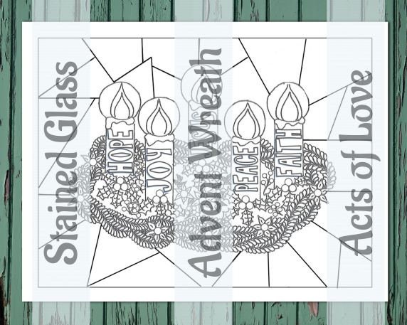 Stained Glass Advent Wreath, Advent Activity, Catholic, Advent Acts of ...