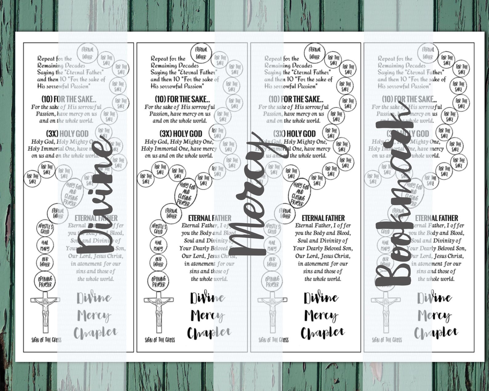 Divine Mercy Chaplet Bookmark: Catholic Prayer Guide (PDF) - Etsy