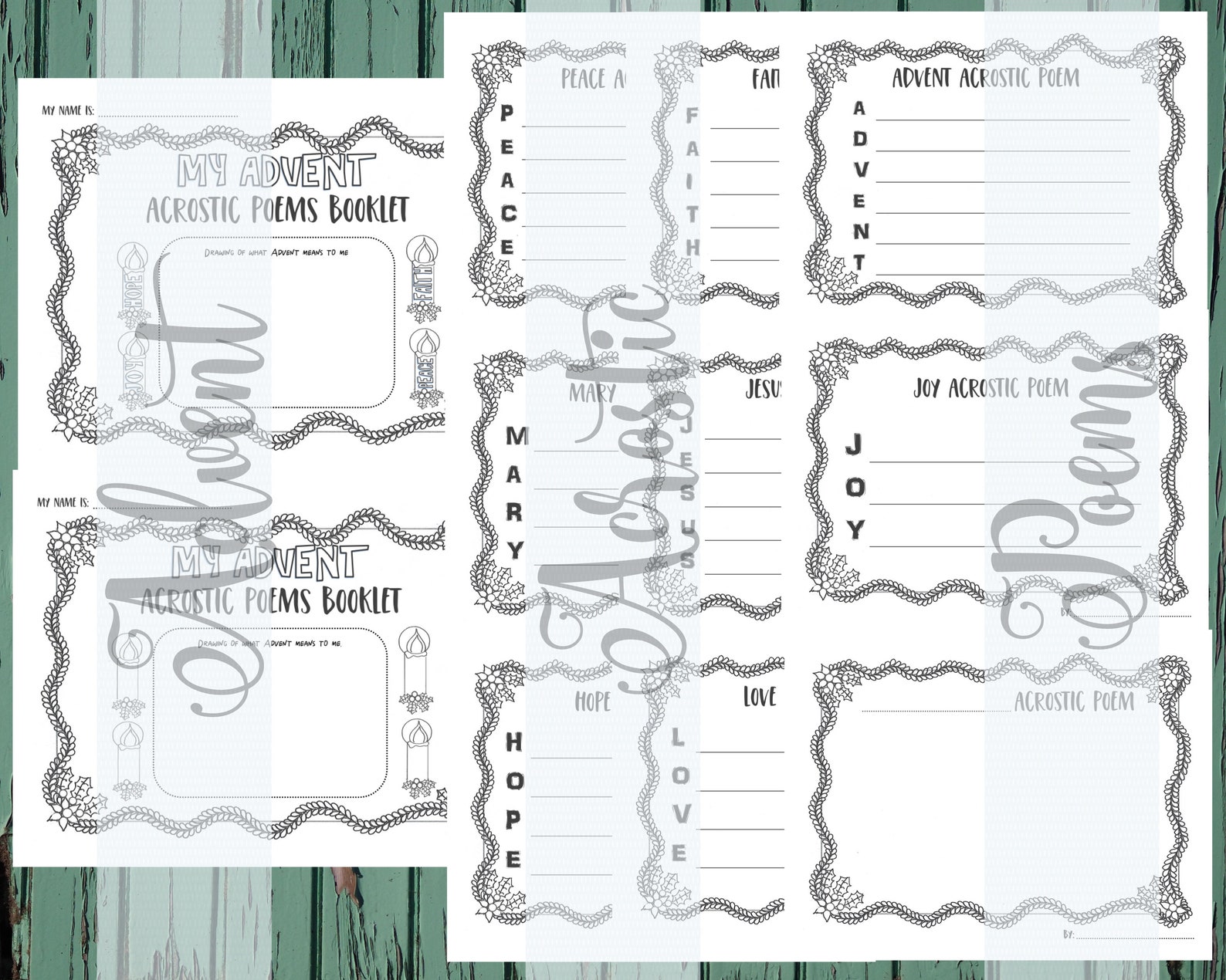 Advent Acrostic Poems: Catholic Printable Activity (digital File) - Etsy