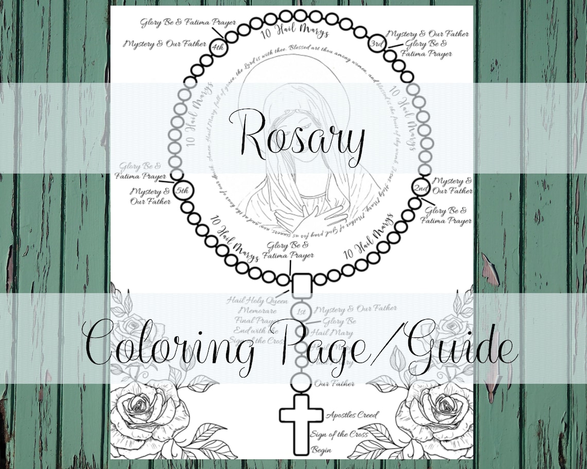 Rosary Coloring Page: Visual Prayer Guide (digital Download) - Etsy