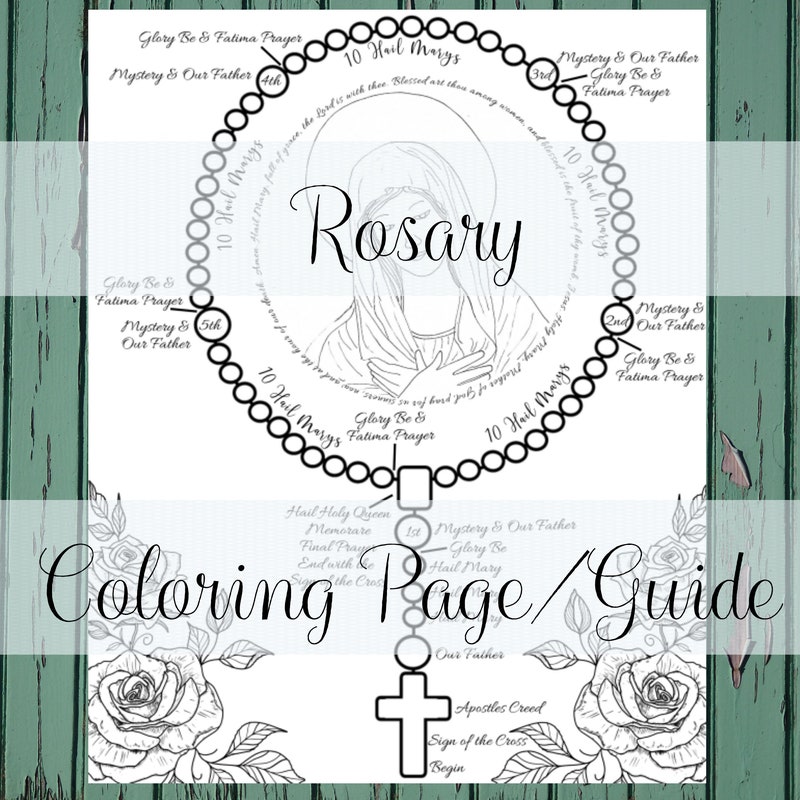 Rosary Coloring Sheet - Etsy