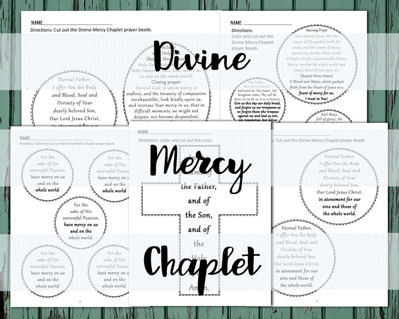 Chaplet of Divine Mercy Divine Mercy Prayer Catholic - Etsy