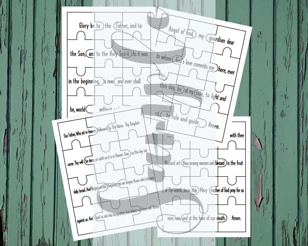 Catholic Prayer Puzzle: Our Father, Hail Mary (digital Download) - Etsy