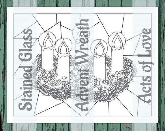 Stained Glass Advent Wreath, Advent Activity, Catholic, Advent Acts of ...