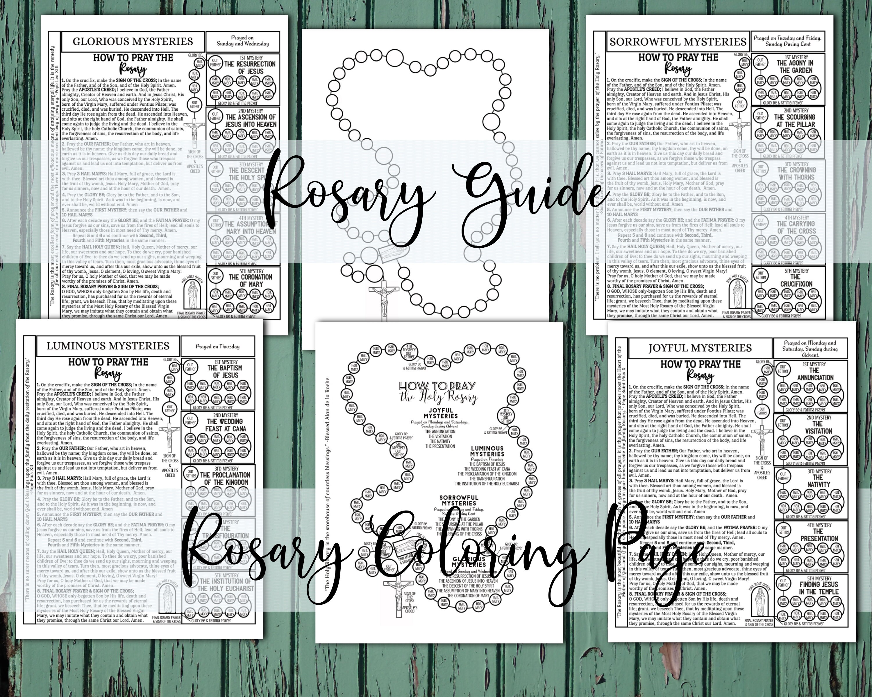 Rosary Guide Printable: Visual Learning Activity (digital Download) - Etsy