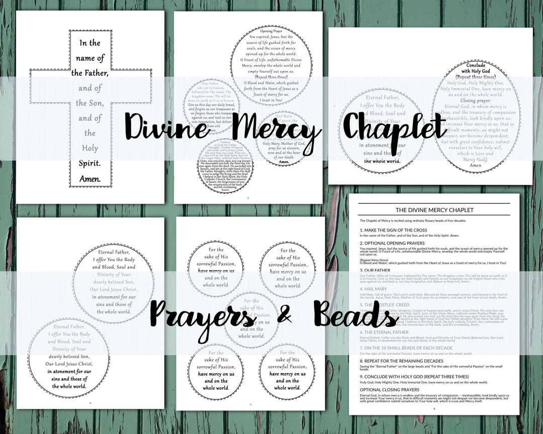 Divine Mercy Chaplet Prayer Guide - Catholic Faith (digital Download ...