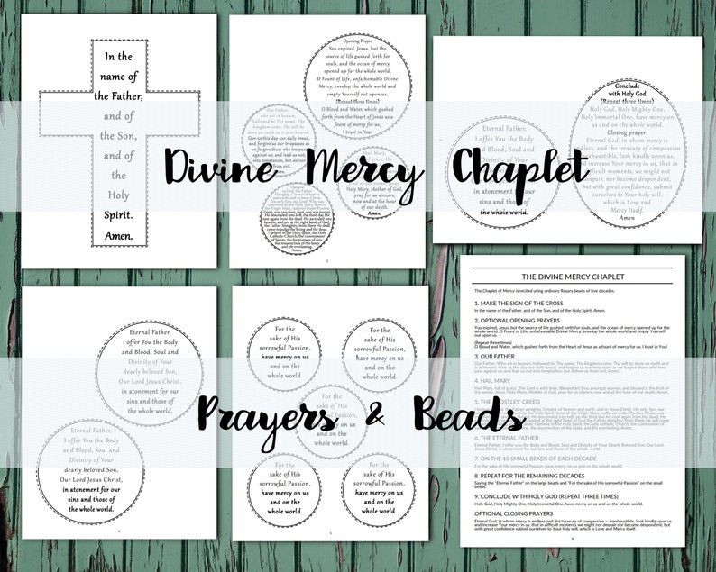 Divine Mercy Chaplet Prayer Guide - Catholic Faith (digital Download ...