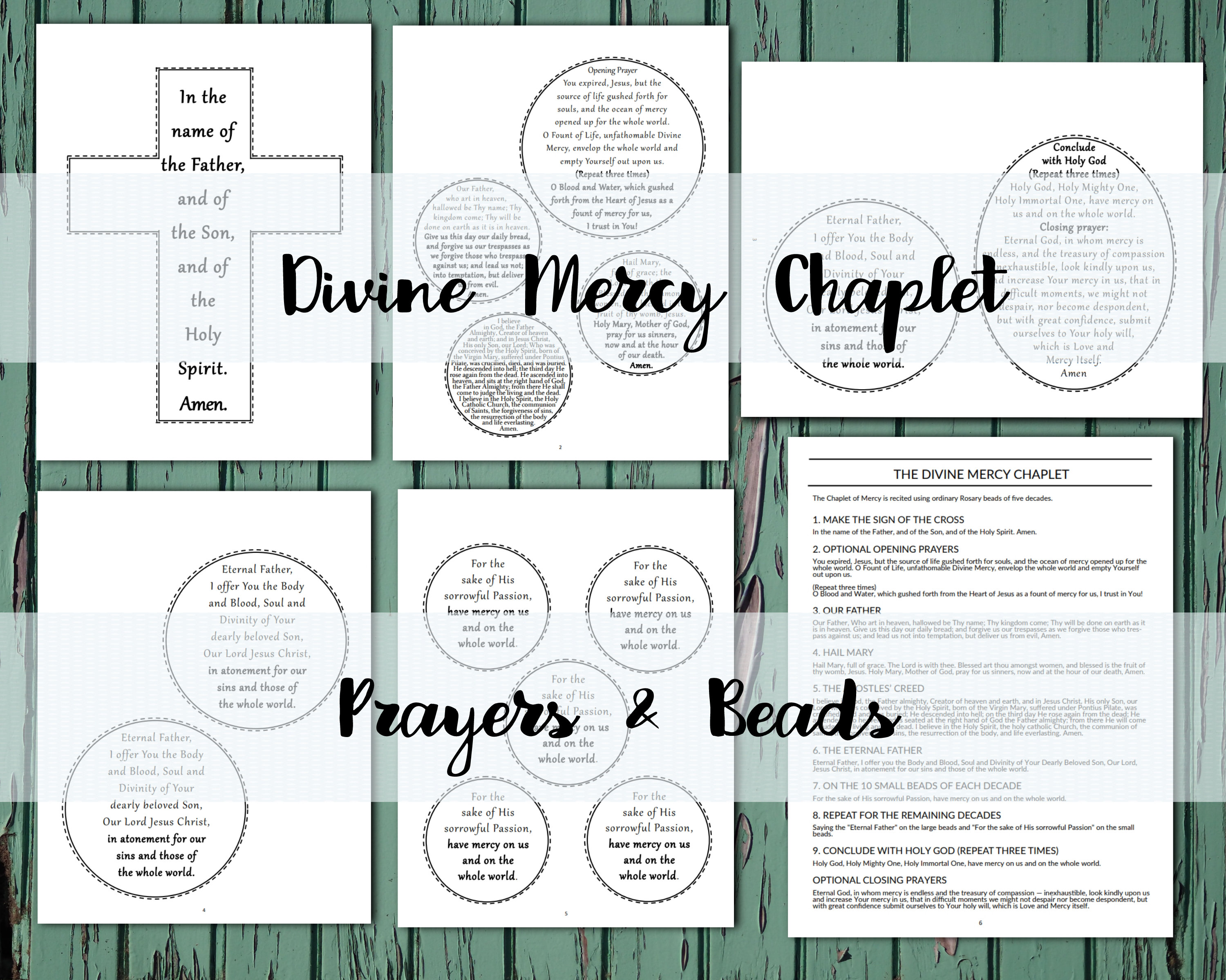 Divine Mercy Chaplet Prayer Guide - Catholic Faith (digital Download ...