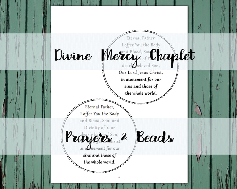 Divine Mercy Chaplet Prayer Guide - Catholic Faith (digital Download ...
