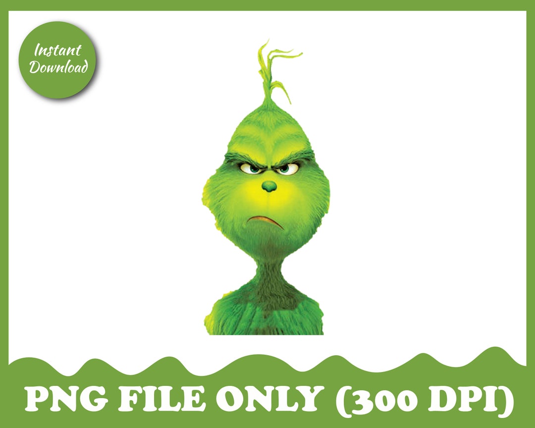 Christmas Angry Grinch Face PNG for Sublimation Grinch Head - Etsy ...