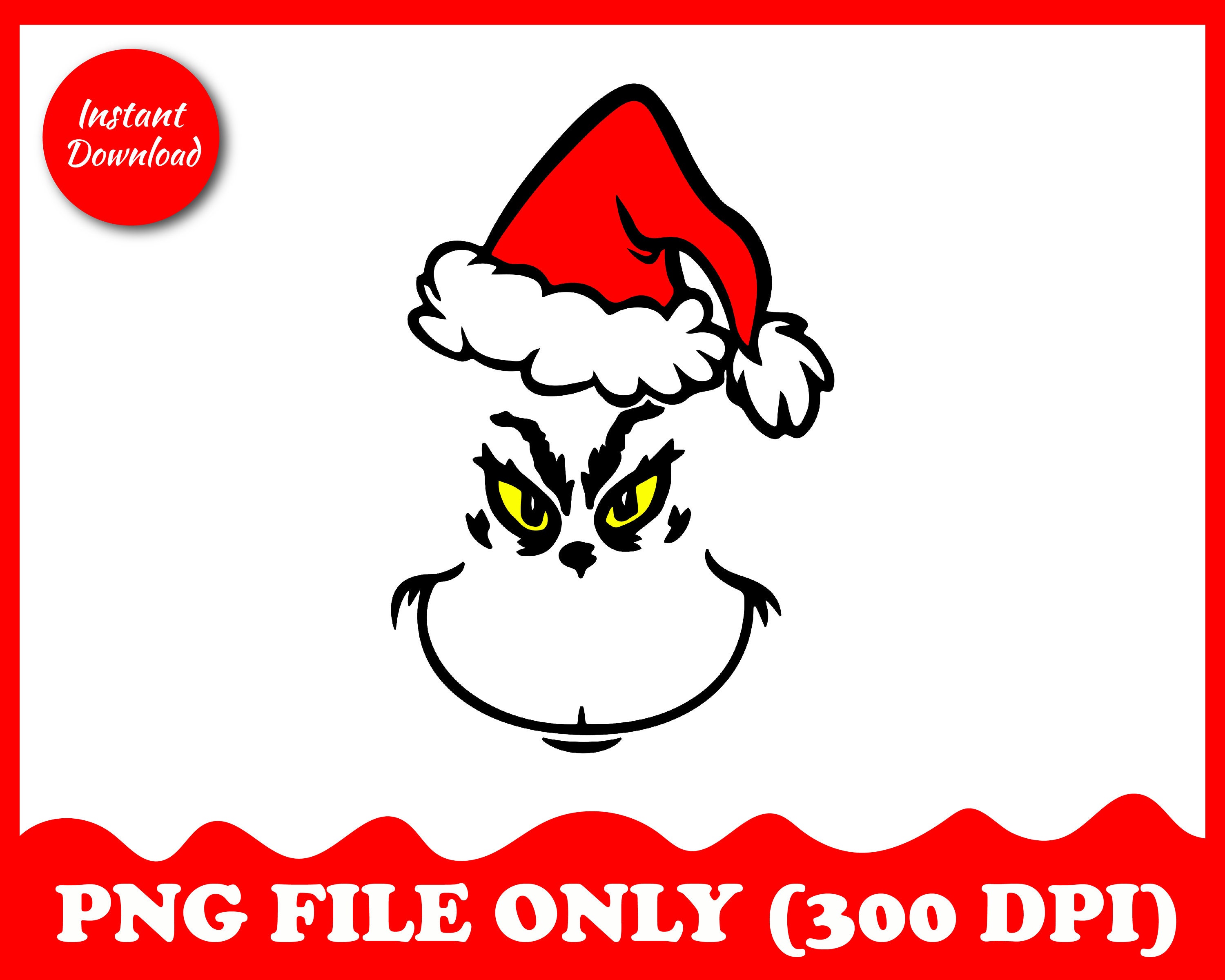 Christmas Grinch Face PNG for Sublimation, Grinch Head PNG, Merry ...