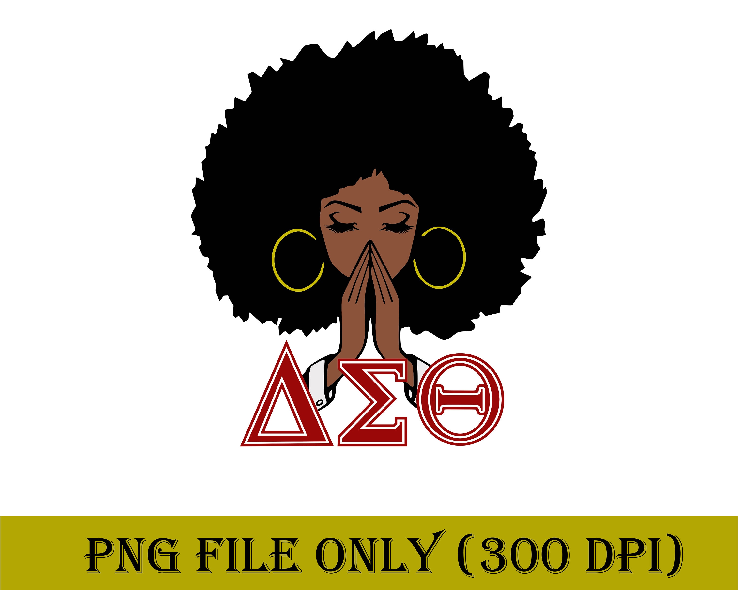 Delta Sigma Theta Sorority PNG, AEO Diva Black Afro Girl Sublimation ...