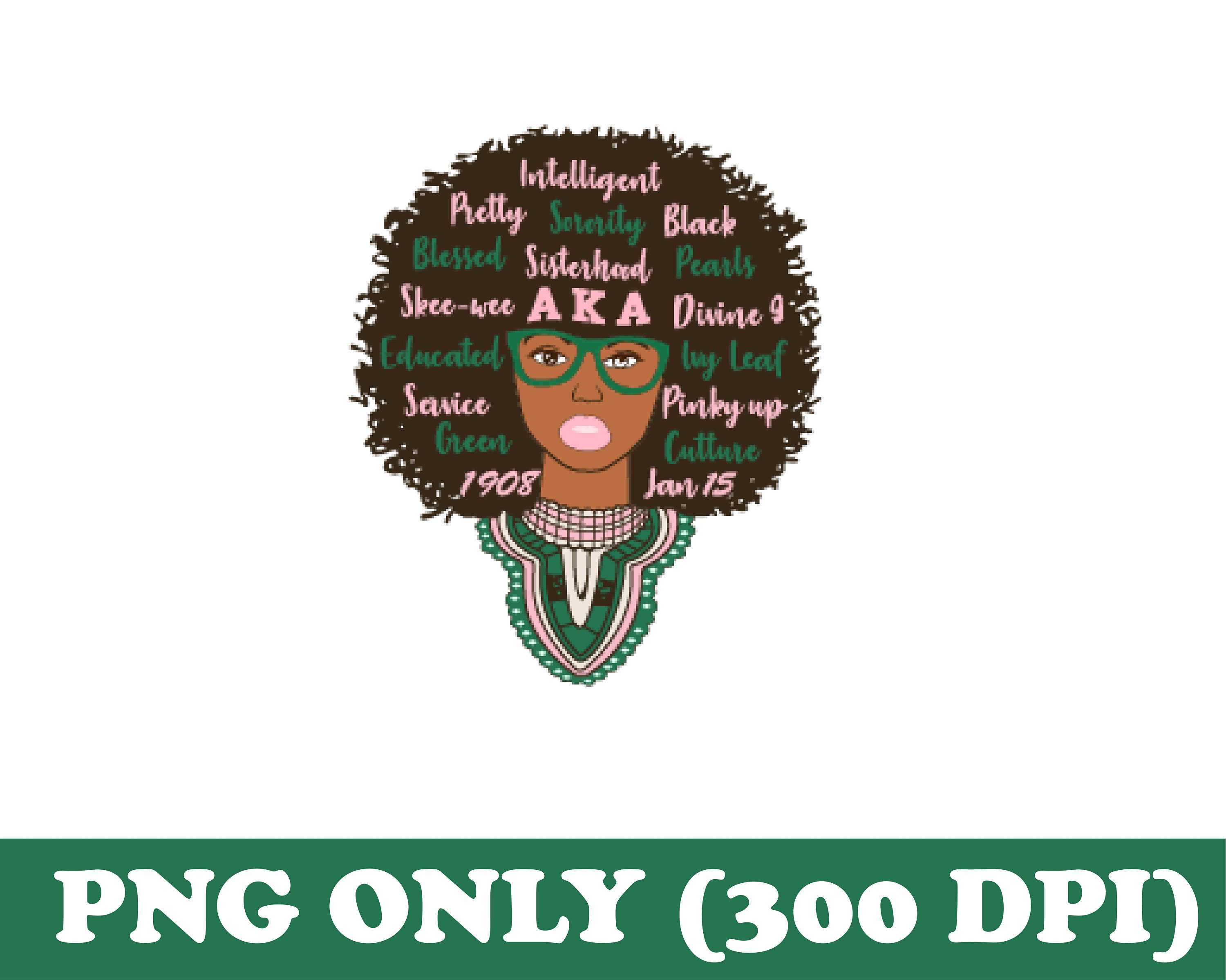 Curly Black Girl Aka Png Alpha Kappa Alpha Sorority Clipart