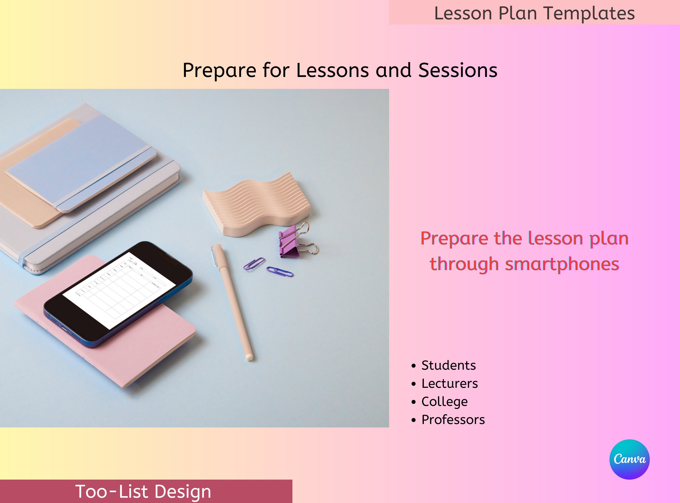 Lesson Plan Template, Teacher Planner, College University, Academic ...
