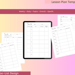 Lesson Plan Template, Teacher Planner, College University, Academic ...