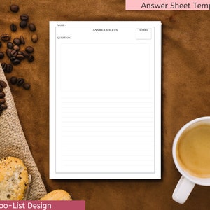 Answer Sheet Templates for Teachers, Lecturers, Tutors, and College ...