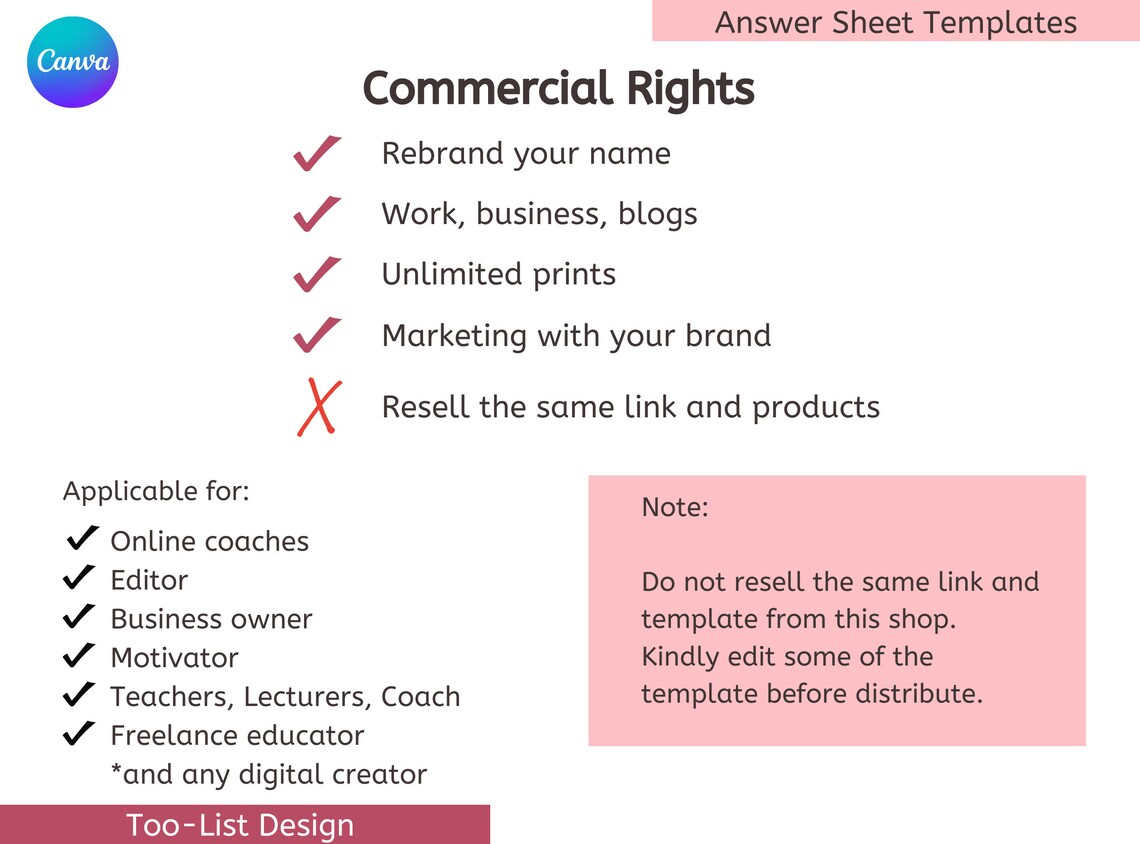 Answer Sheet Templates for Teachers, Lecturers, Tutors, and College ...