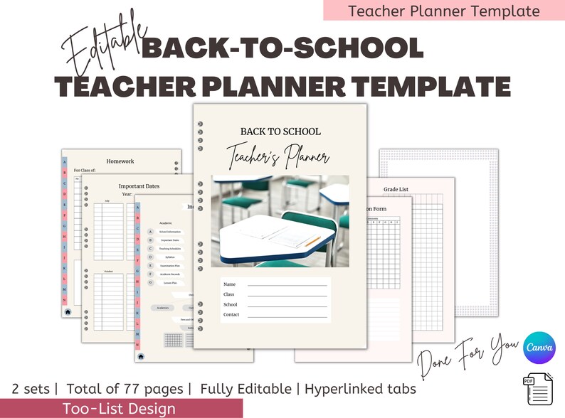 Teacher Planner Template: Back to School Organizer - Etsy