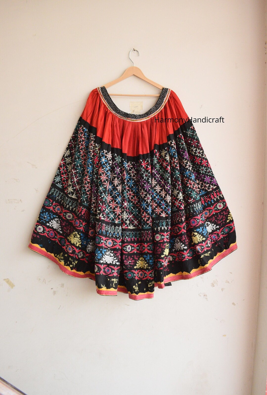 Jupe Banjara vintage indienne, vieille jupe vintage brodée à la main ...