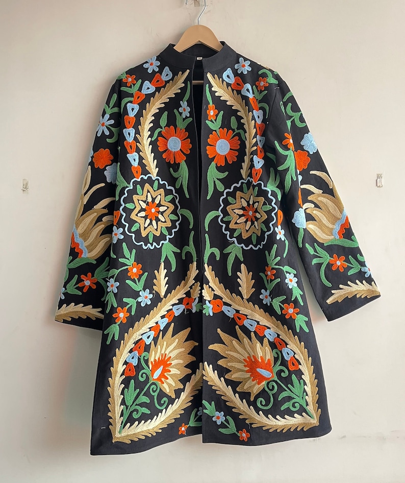 Suzani Coat Womens Suzani Jacket Indian Cotton Embroidery - Etsy
